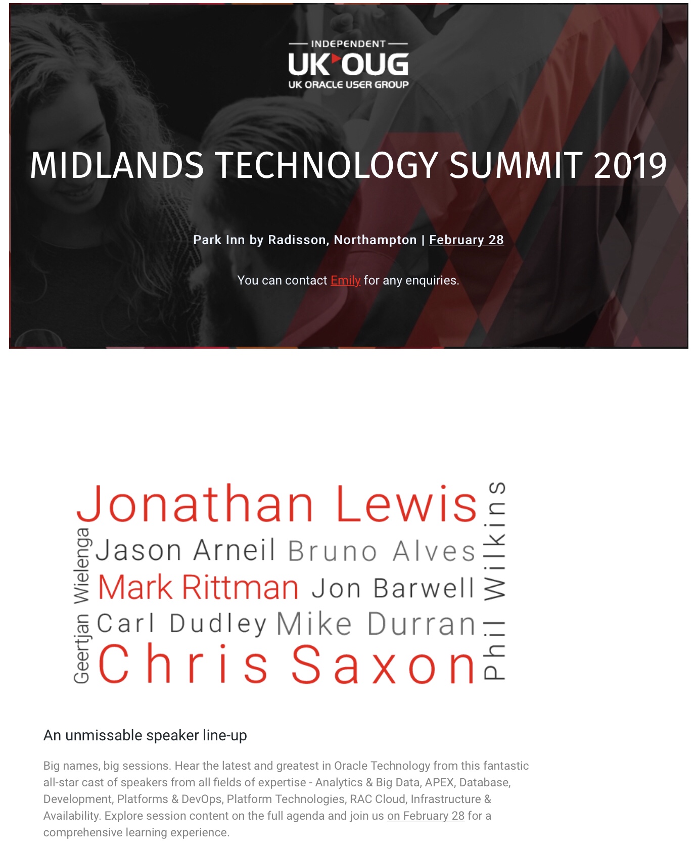 UKOUG Midlands Tech Summit | Phil (aka MP3Monster)'s Blog