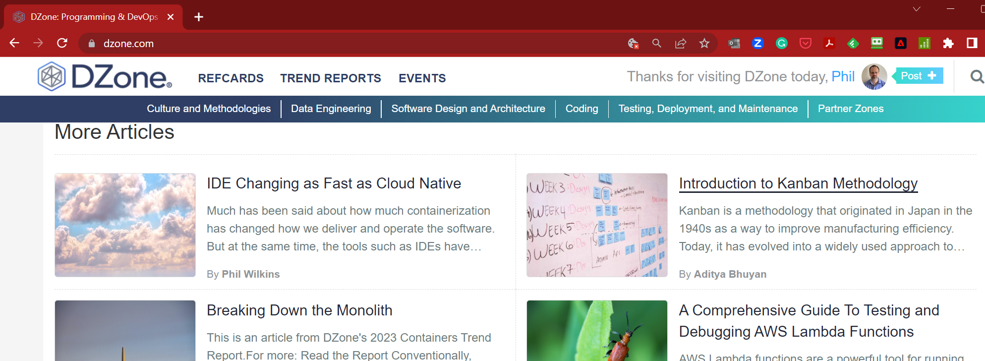 DZone article – IDE Changing as Fast as Cloud Native | Phil (aka MP3Monster)'s Blog